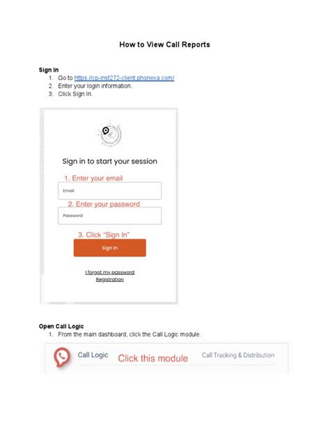 how to view call reports pdf