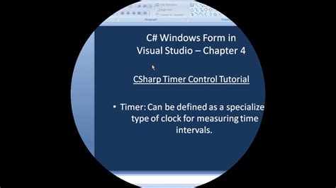 How To Use Timer Control In Csharp Youtube