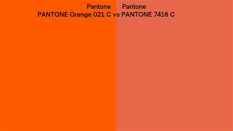 Pantone Orange 021 C Vs Pantone 7416 C Side By Side Comparison