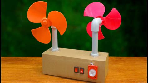 How To Make Electric Fan Using DC Motor Cardboard Duel Side Electric