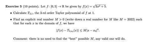 Solved Exercise Points Let F R Be Given By Chegg Com