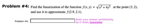 Solved Problem 4 Find The Linearization Of The Function