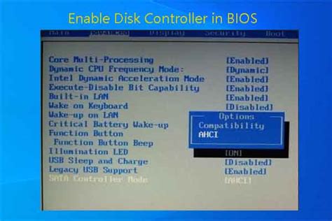 How To Enable Disk Controller In The Computer Bios Menu