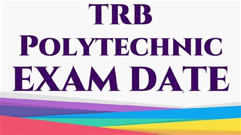 Trb Polytechnic Latest Update Trb Polytechnic Exam Datetrb Polytechnic News Todaytrb Latest