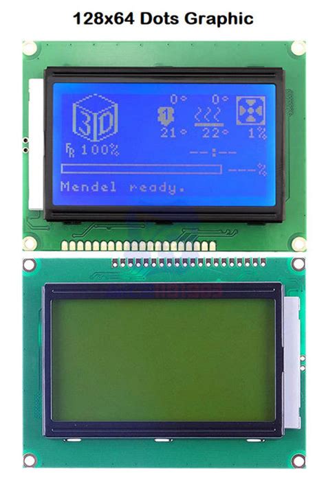 128x64 Dots Graphic 12864 LCD Display Module With Backlight ST7920 I2C Lazada Indonesia