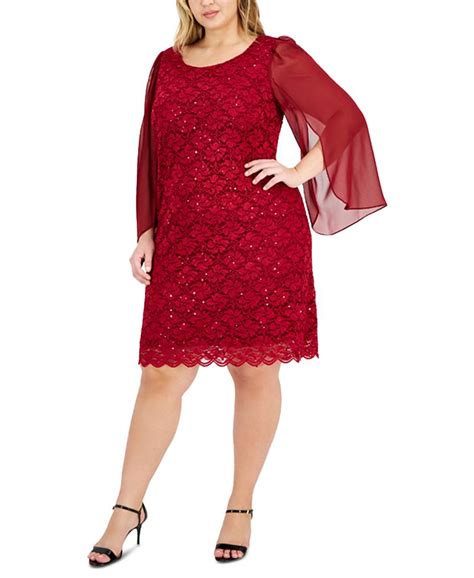Connected Plus Size Sequined Lace Sheath Dress Macys