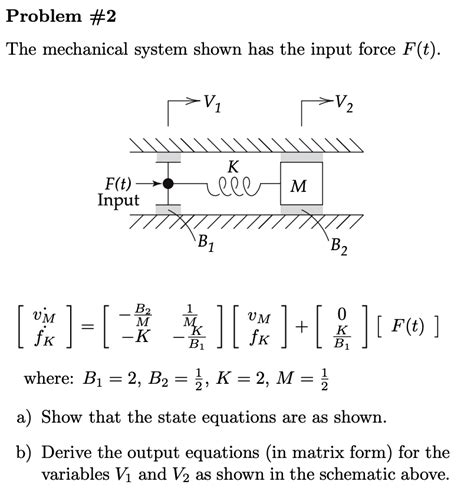Problem The Mechanical System Shown Has The Input Chegg