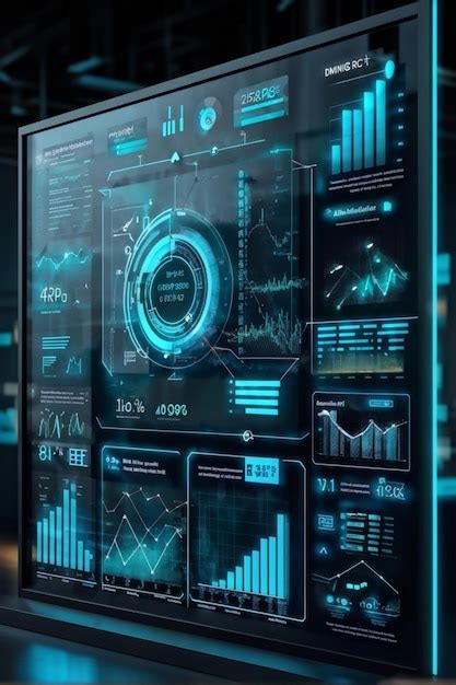 Futuristic Data Analysis With Ai And Complex Visualizations Premium