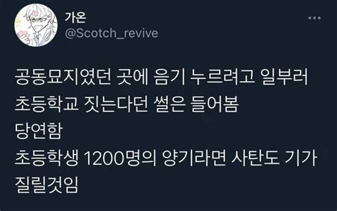 공동묘지에 일부러 초등학교 짓는다는 썰  인스티즈 Instiz 이슈 카테고리