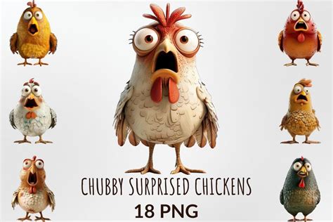 Chubby Surprised Chickens Sublimation Graphic By Digitalcreativeden