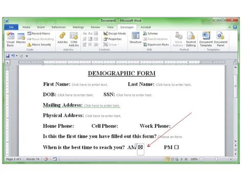 How To Create Simple Fillable Forms Using Word Ppt