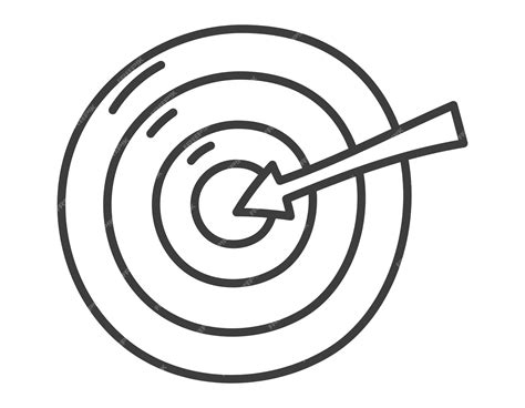 Premium Vector Vector Isolated Doodle Symbol Of Round Target With Arrow