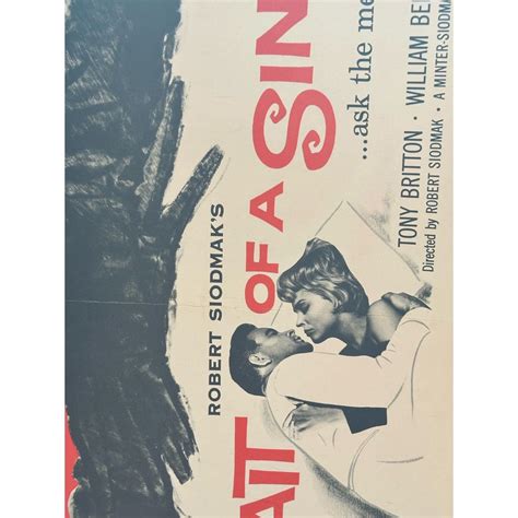 Vintage Adult Film Old Hollywood Movie Poster Portrait Of A Sinner