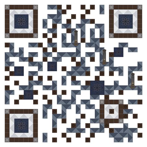 复古图案瓷砖花纹传统几何马赛克砖地瓷砖连续纹样二维码生成器 平面静态 无背景码 17970101 第九工场