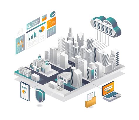 Premium Vector Smart City Security With Cloud Server Data Analyst