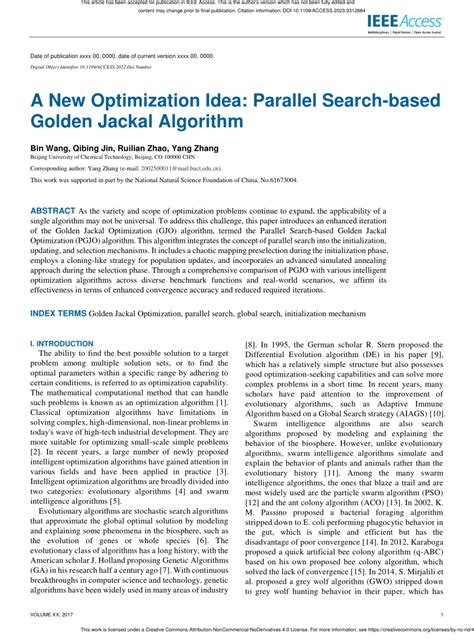 Pdf A New Optimization Idea Parallel Search Based Golden Jackal Algorithm