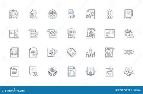 Regulatory Field Line Icons Collection Compliance Audit