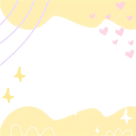 사진 장식을 위한 귀여운 노란색 파스텔 프레임 파스텔 귀여운 테두리 사진술 Png 일러스트 및 Psd 이미지 무료 다운로드 Pngtree