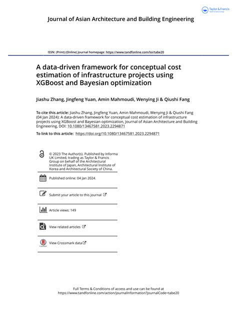 Pdf A Data Driven Framework For Conceptual Cost Estimation Of Infrastructure Projects Using