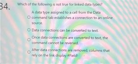 Solved Which Of The Following Is Not True For Linked Data