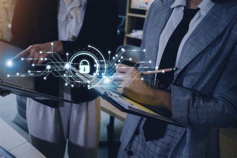 Cybersecurity And Privacy Concepts To Protect Data Lock Icon And Internet Network Security