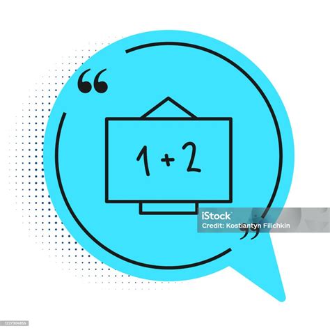 흰색 배경에 격리 된 검은 선 칠판 아이콘입니다 학교 칠판 간판입니다 파란색 음성 풍선 기호입니다 벡터 일러스트레이션 개념에 대한 스톡 벡터 아트 및 기타 이미지 Istock