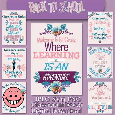 Classroom Décor Wall Sign Printable Poster Classroom Rules Aesthetic