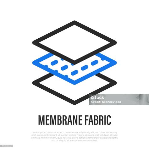 멤브레인 패브릭 얇은 라인 아이콘입니다 직물의 계층 구조 벡터 일러스트 레이 션의 직물 기능입니다 다층 효과에 대한 스톡 벡터 아트 및 기타 이미지 Istock