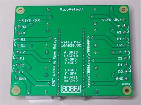 Управляйте 8 реле с помощью Raspberry Pi Pico используя Picorelay8 или Pico Relay B — Cnxsoft