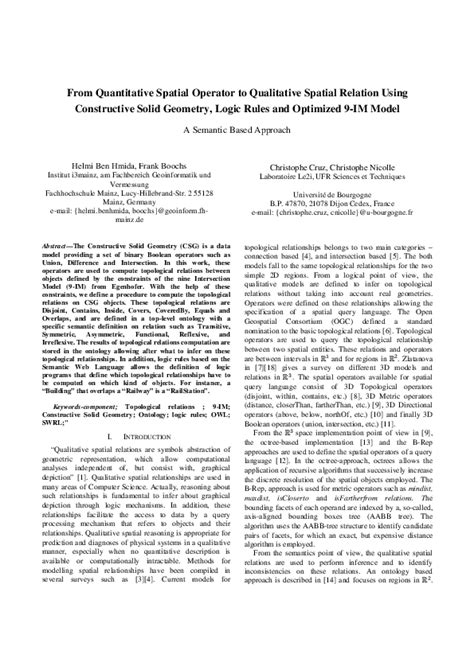 Pdf From Quantitative Spatial Operator To Qualitative Spatial