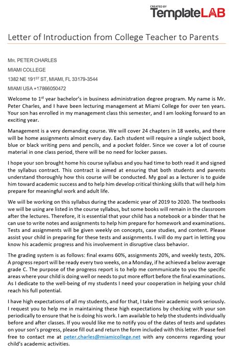 Introduce Yourself Letter