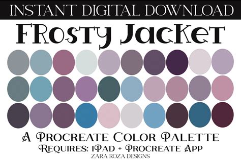 Frosty Jacket Procreate Color Palette Graphic By Zararozadesigns · Creative Fabrica