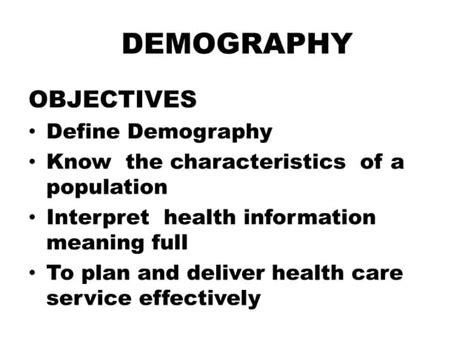 Demography Ppt