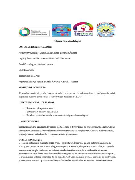 Informe Educativo Integra3 Pdf