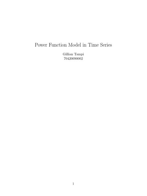 Power Regression Model In Time Series Pdf