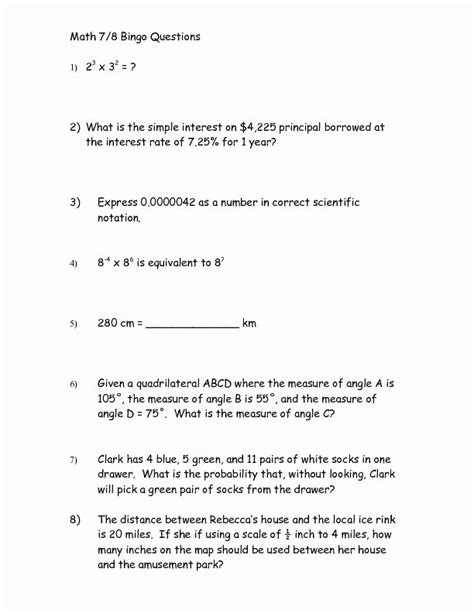 50 Pre Algebra Review Worksheet Chessmuseum Template Library
