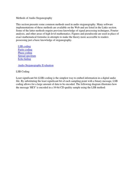 Pdf Methods Of Audio Steganography Dokumentips