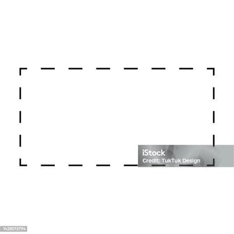 Rectangle Shape Dashed Icon Vector Symbol For Creative Graphic Design Ui Element Stock