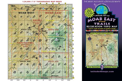 Utah Moab East Trails Trails And Recreation Topo Map Latitude 40° Blue Ridge Overland Gear