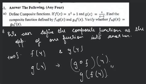 1 Answer The Following Any Foura Define Composite Functions If Fx