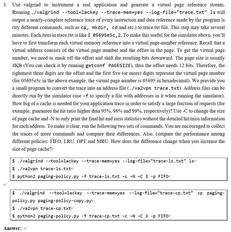 Solved 3 Use Valgrind To Instrument A Real Application And