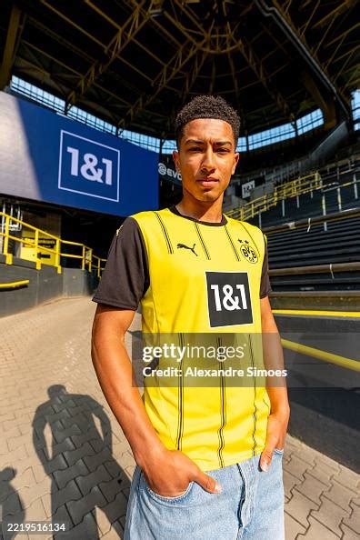 Newly Signed Player Jobe Bellingham Of Borussia Dortmund Poses On