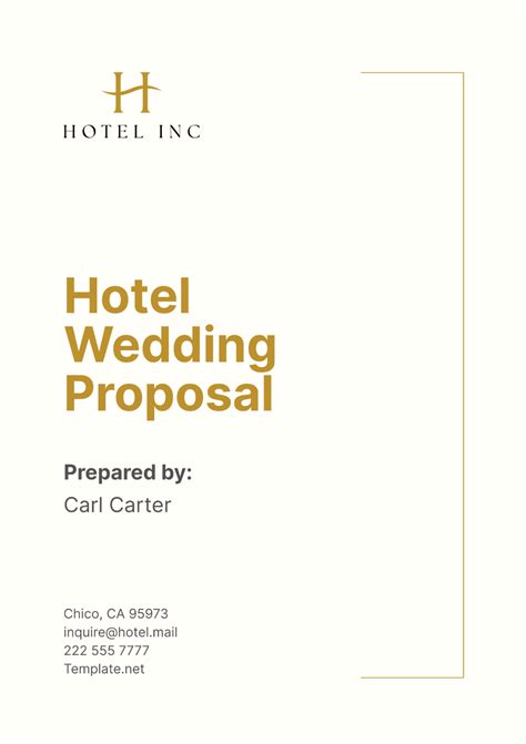 Free Hotel Proposal Templates Editable And Printable