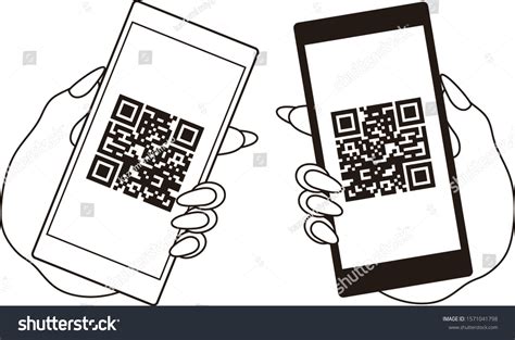 Qr Code Payment Vector Illustration Female เวกเตอรสตอก ปลอดคา