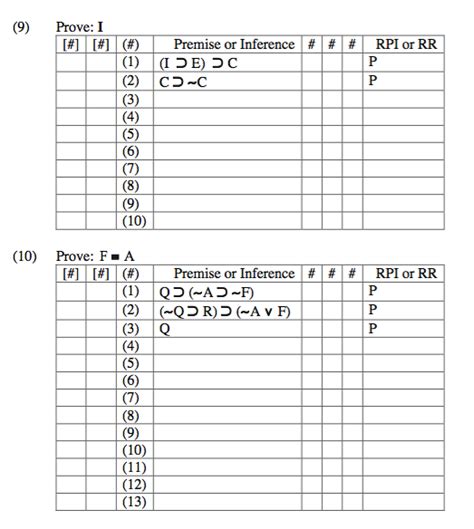 solved 9 prove i premise or inference rpi or rr 1 pe