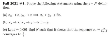 solved fall 2021 1 prove the following statements using the