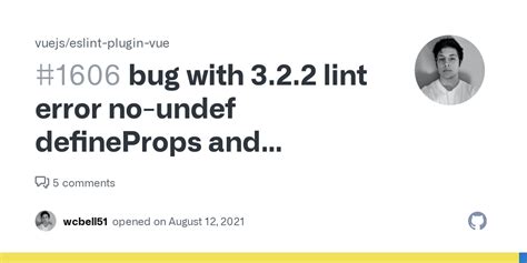 Bug With 322 Lint Error No Undef Defineprops And Defineemits Apis · Issue 1606 · Vuejs