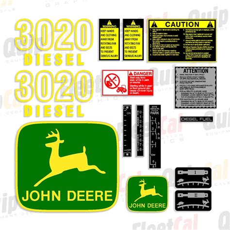 John Deere 3020 Tractor Marking Decal Set Truck And Equipment Decals