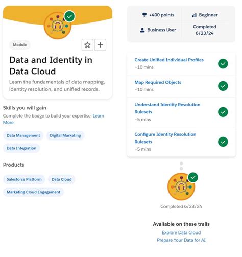 Salesforce Learning And Certification On Linkedin Data And Identity In