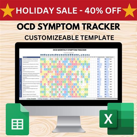 Ocd Symptom Tracker Spreadsheet Ocd Symptom Tracking Excel Obsessed